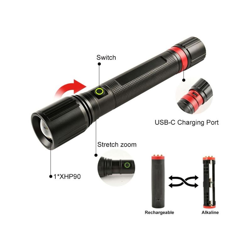 Linterna Led Táctica Dual Power 5000 Lm